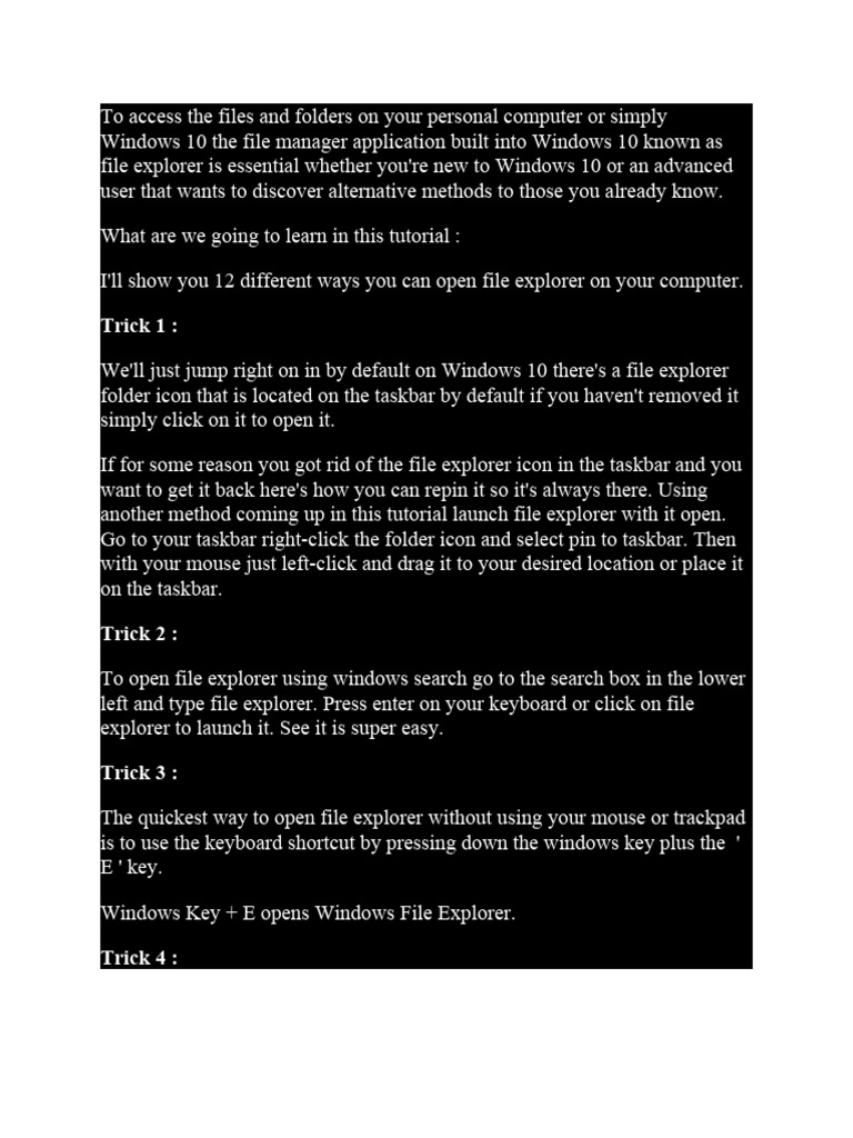 Trick 1 | PDF | Operating System Technology | Utility Software