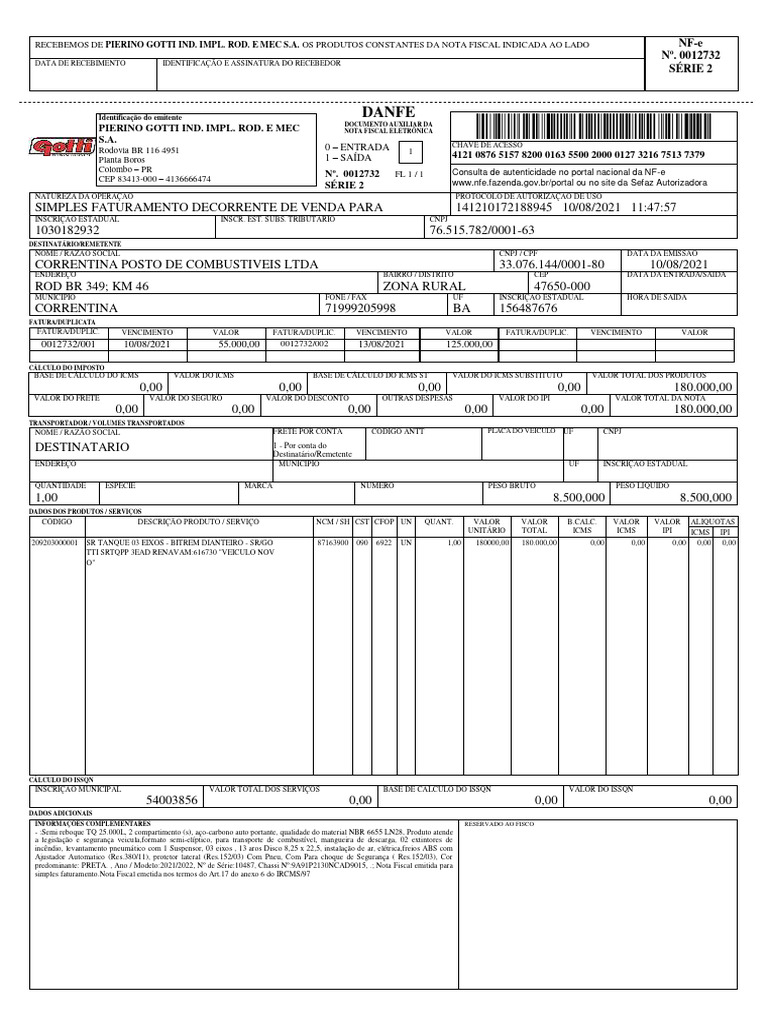 Nota Fiscal | PDF | Documentos empresariais | Contabilidade