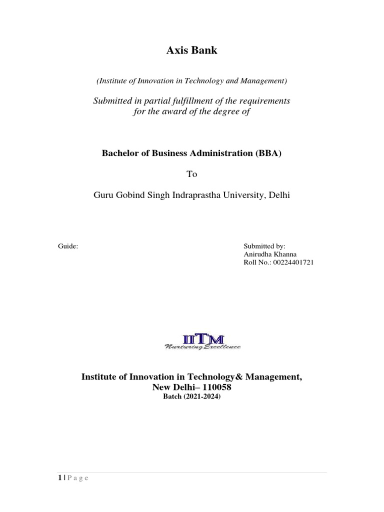 Project - Axis Bank | PDF | Price–Earnings Ratio | Debit Card