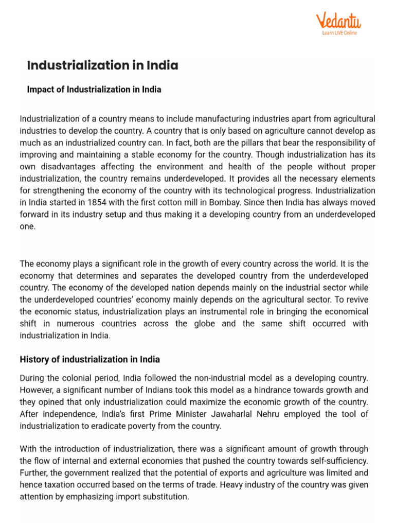 Industrialization in India | PDF