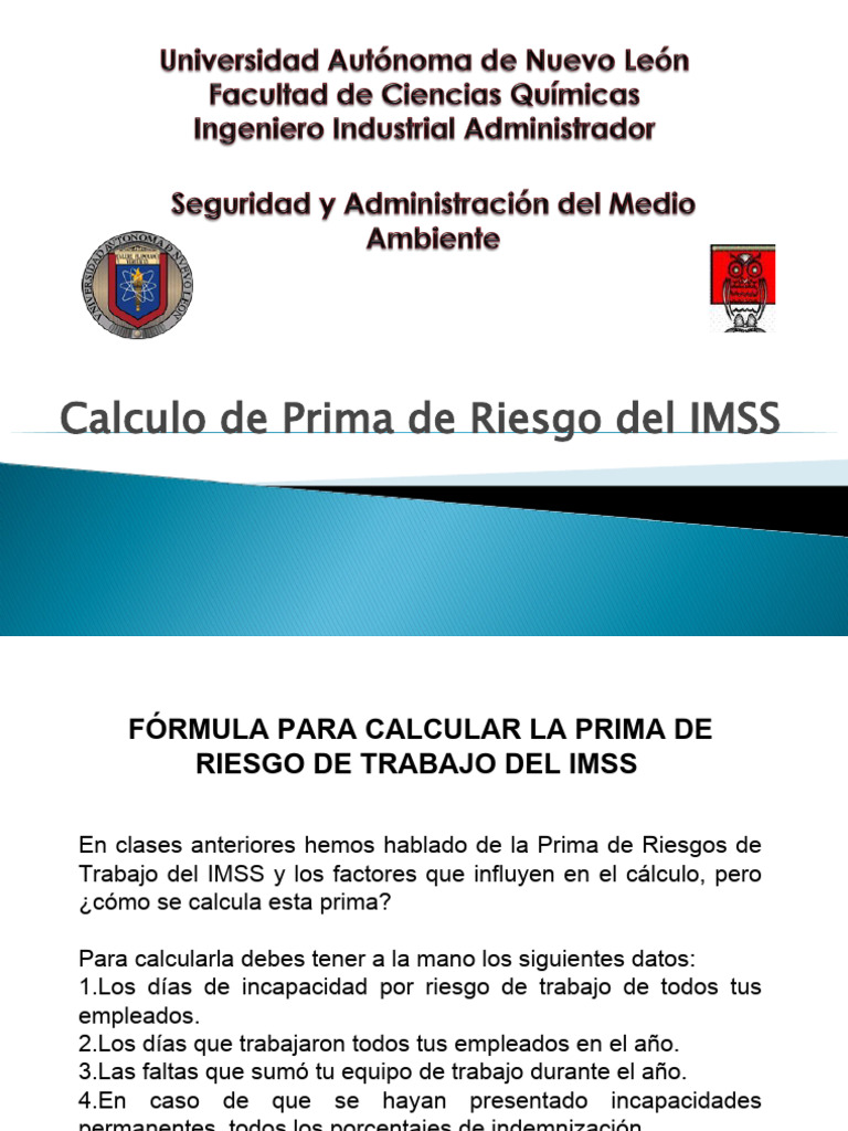 Calculo de Prima de Riesgo Del IMSS | PDF