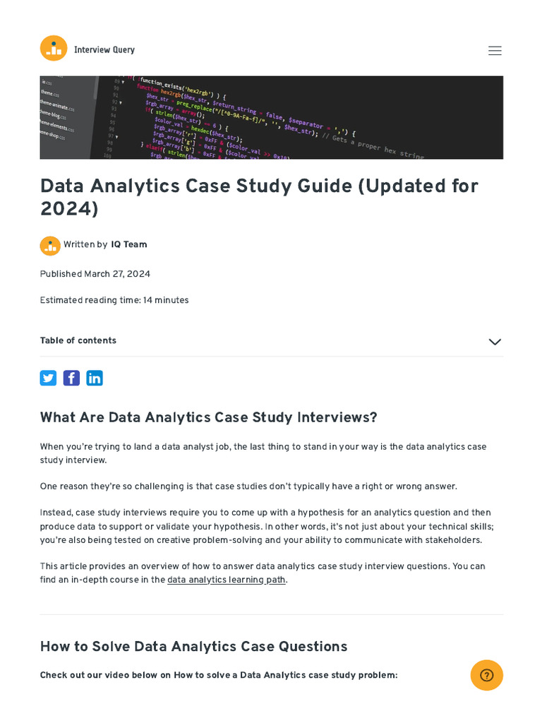 Data Analytics Case Study Guide (Updated For 2024) | PDF | Data Analysis | Analytics