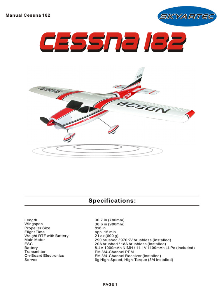 Cessna182 En | PDF | Rechargeable Battery | Battery Charger