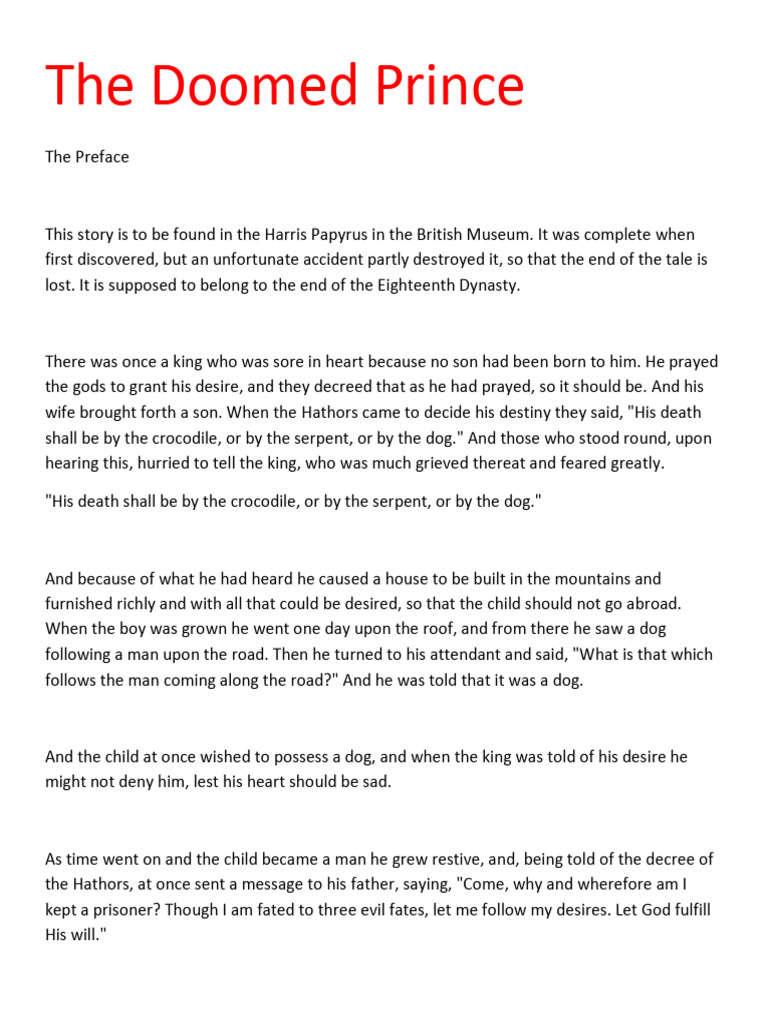 The Doomed Prince | PDF