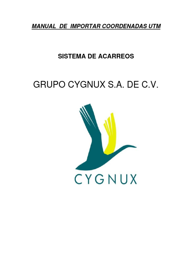 Importación de Coordenadas UTM en Cygnux | PDF | Ventana (informática) | Informática