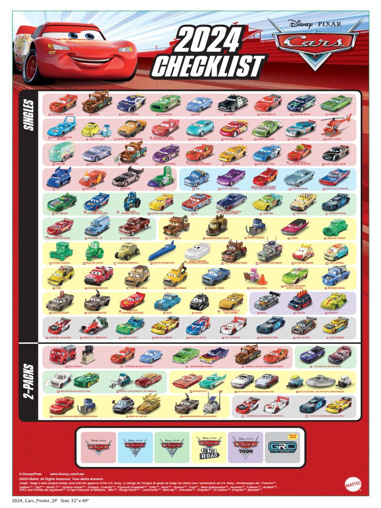 FULL - YEAR - 2024 - Checklist Cars Disney | PDF | Vehicles | Car ...