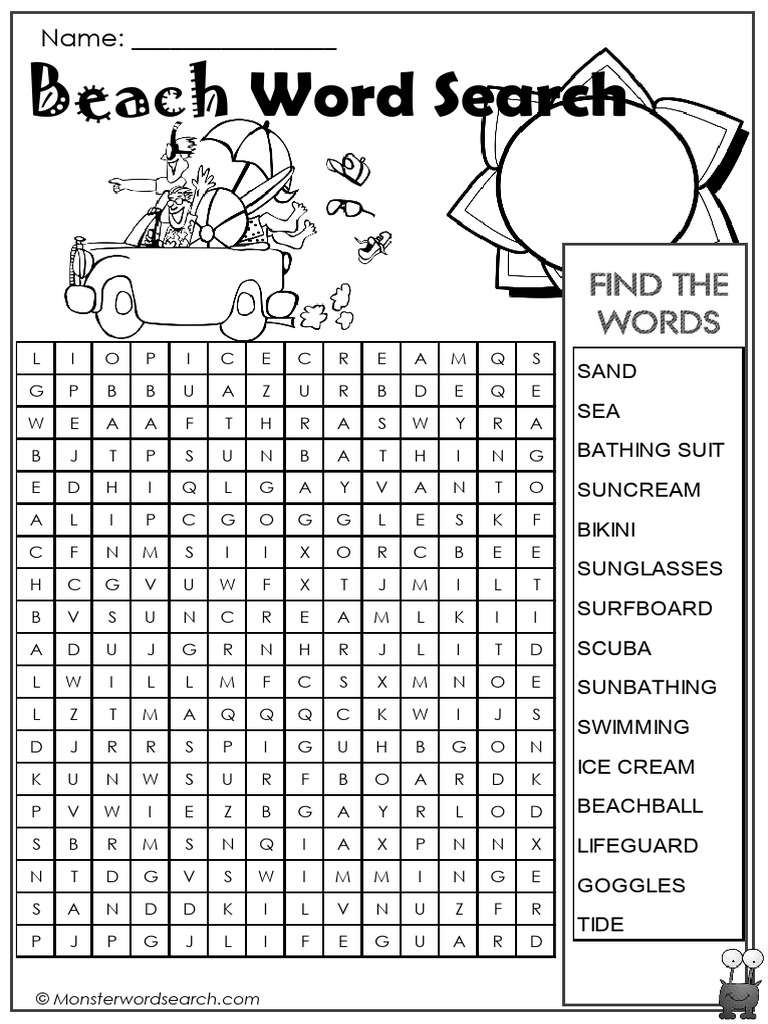 Beach Word Search Puzzle | PDF