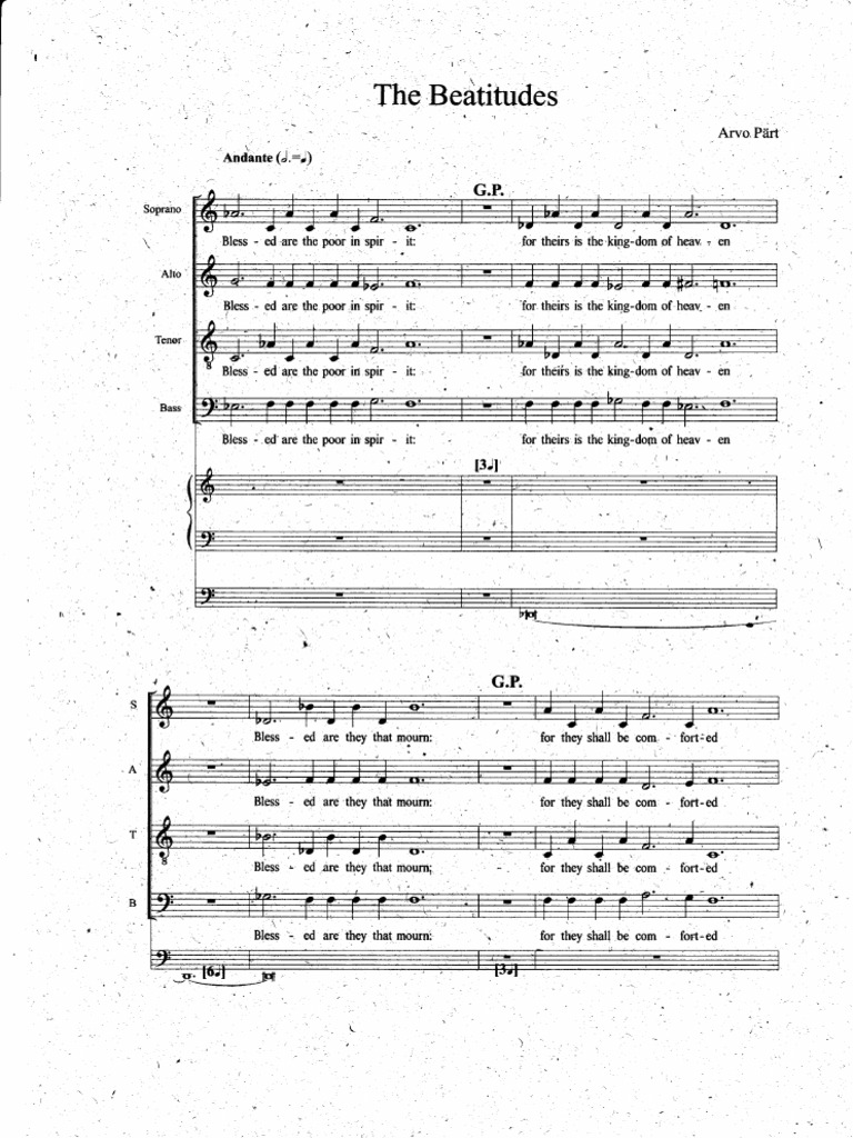 PART, Arvo. The Beatitudes | PDF