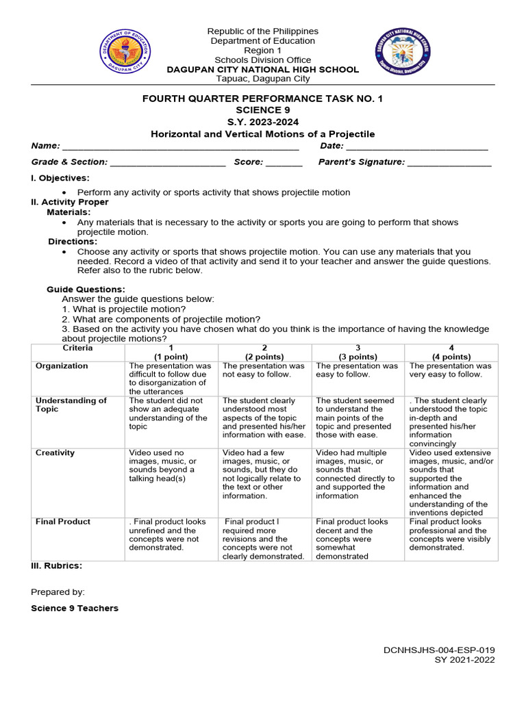 Grade 9 Quarter 4 PT1 | PDF | Learning | Cognitive Science