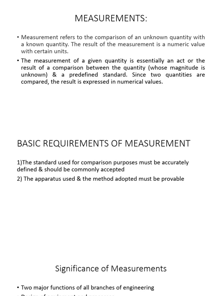 MI - Unit 1 - CLASS NOTES | PDF | Accuracy And Precision | Instrumentation
