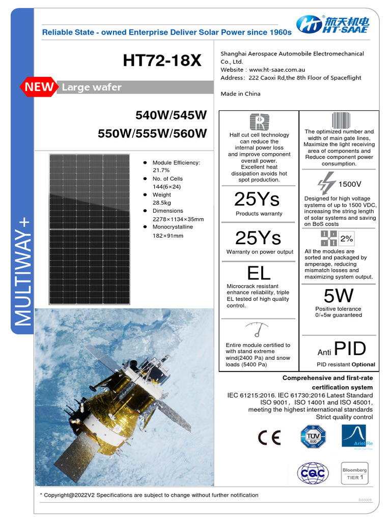 Datasheet-HT72-18X-xxx-540-560 | PDF | Electrical Engineering | Electricity