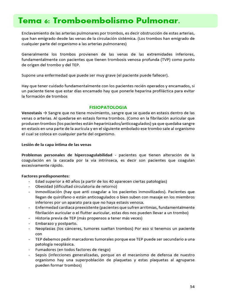 TEP | PDF | Trombosis | Medicina CLINICA