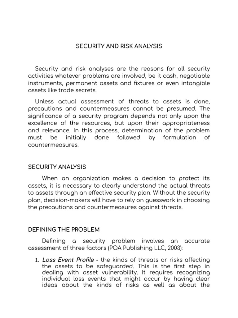 Security Risk Analysis | PDF | Risk | Risk Management