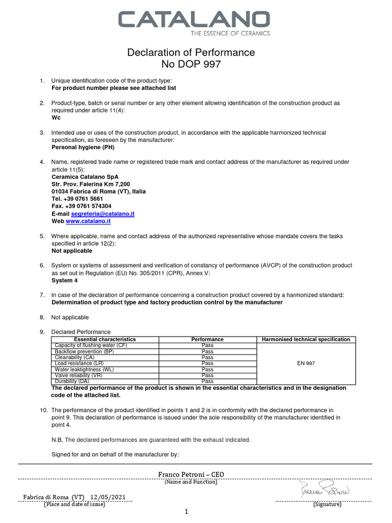 Construction Product Declaration | PDF