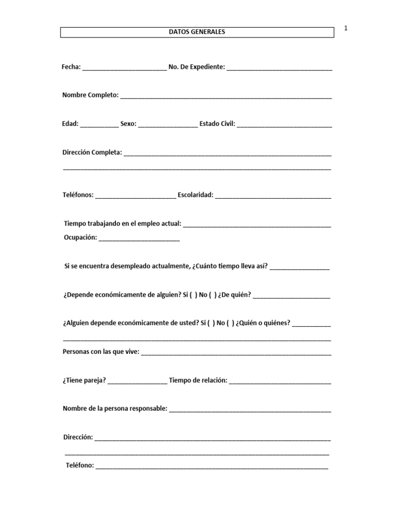 Formato Entrevista Inicial | PDF | Suicidio | Trastorno depresivo mayor