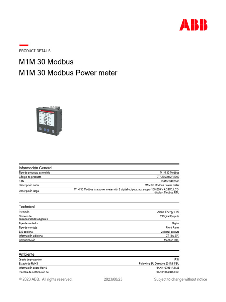 2TAZ663012R2000 m1m 30 Modbus | PDF | Electromagnetism | Electronic Engineering
