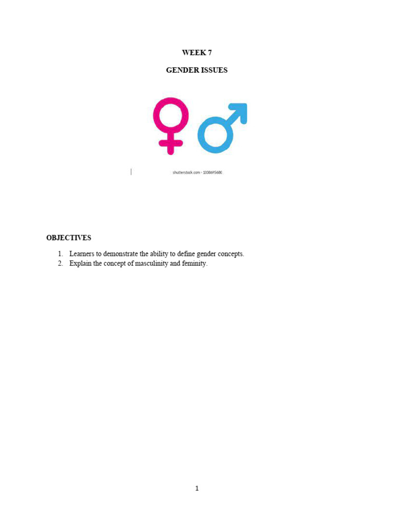 Week 7 | PDF | Gender Studies | Gender