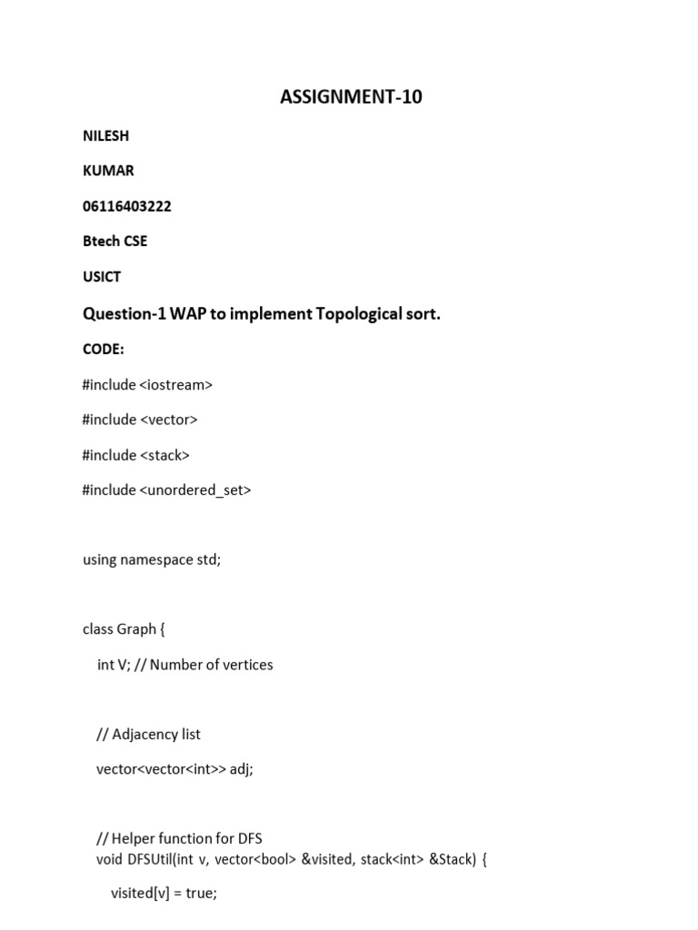 assignment10 | PDF | Vertex (Graph Theory) | Computational Complexity Theory