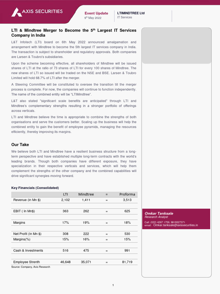 LTIMINDTREE - Event Update - 09052022 - Final - 09-05-2022 - 11 | PDF ...