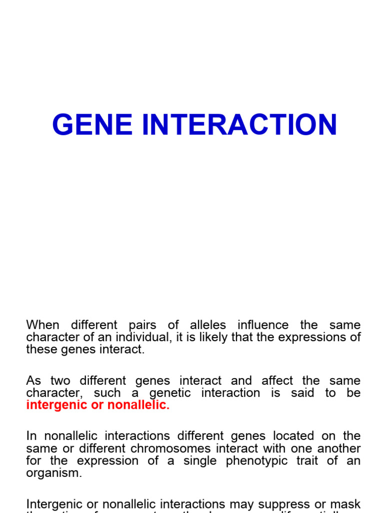 Gene Interaction | PDF | Dominance (Genetics) | Epistasis
