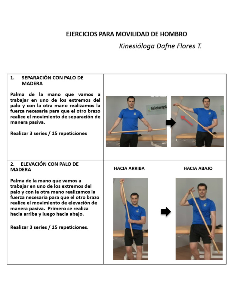 Pauta de Ejercicios para Movilidad de Hombros | PDF | Mano | Hombro