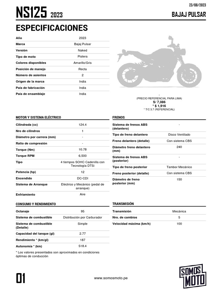 ns125 2023 - Bajaj Pulsar 23 08 2023 | PDF | Fabricantes de automóviles ... ns125 2023 - Bajaj Pulsar 23 08 2023 | PDF | Fabricantes de automóviles ...