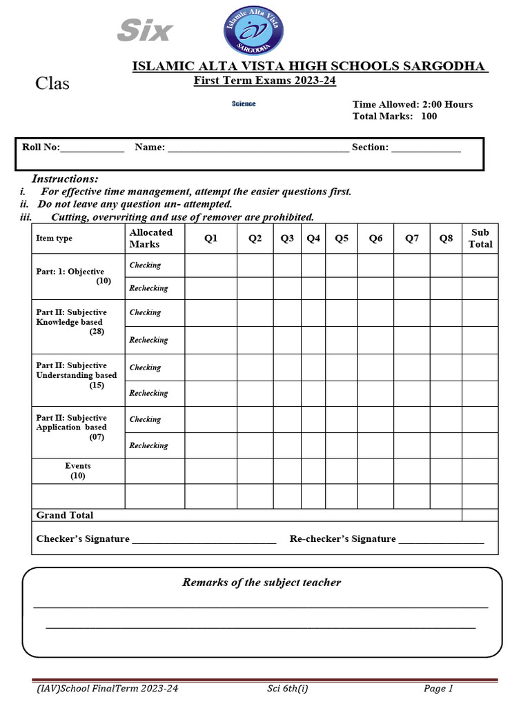 Ist Term Paper 2024 | PDF | Digestion | Human Digestive System