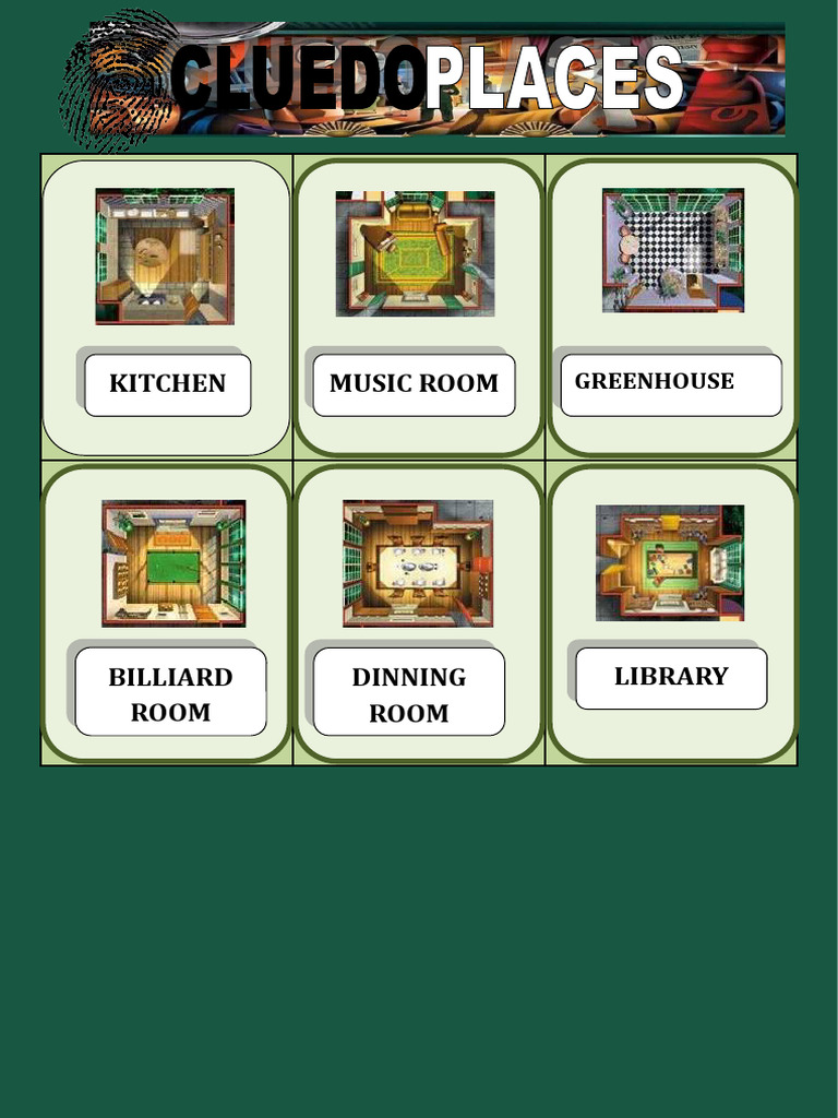 Cluedo Room and Weapon Cards PDF | PDF