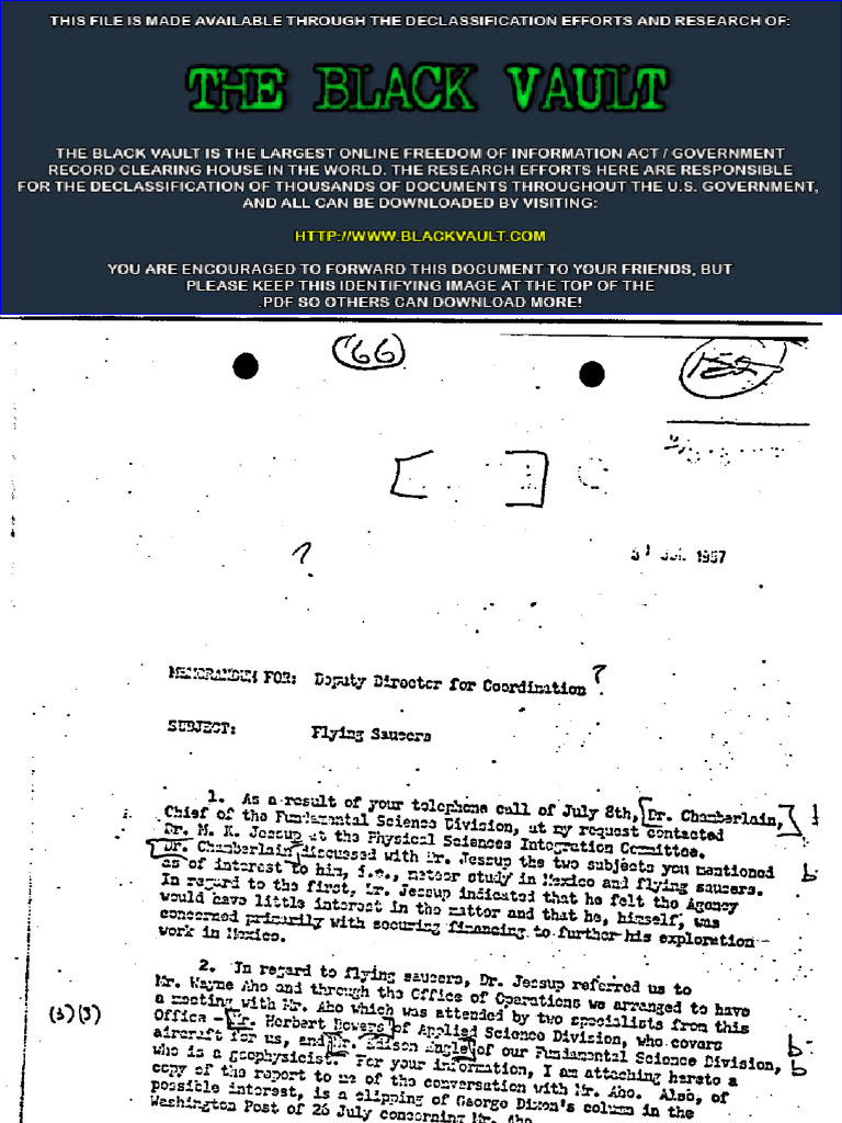 All UFO Documents From The CIA | PDF