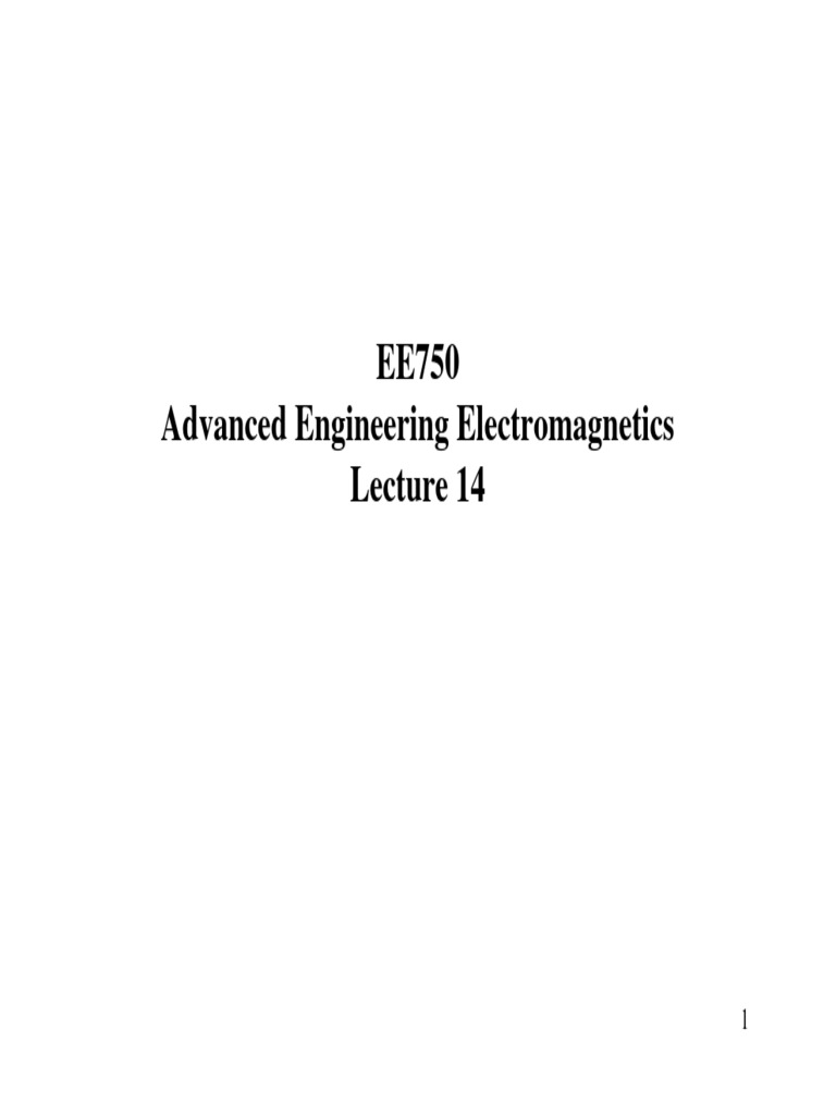 Advanced Engineering Electromagnetics Lecture 14 | PDF | Scattering ... Advanced Engineering Electromagnetics Lecture 14 | PDF | Scattering ...