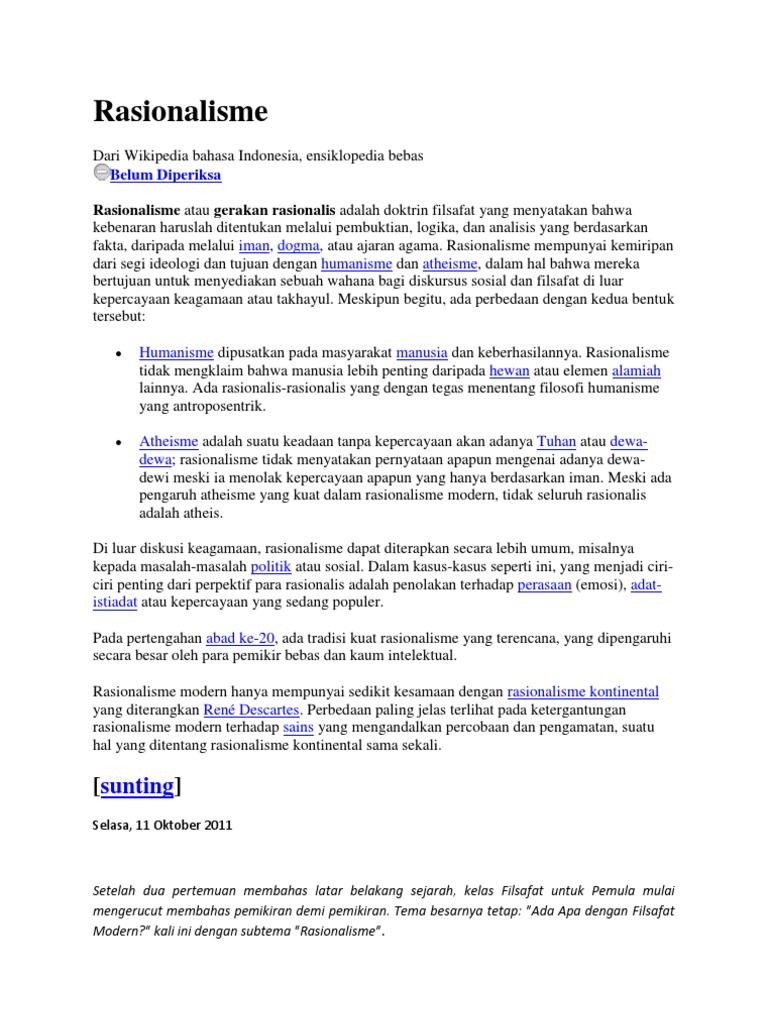 Rasionalisme | PDF