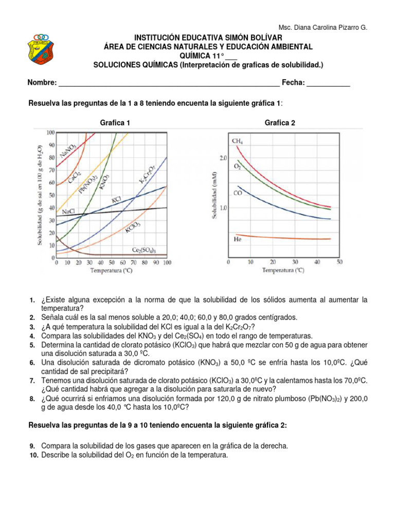 Soluciones Químicas y Gráficas de Solubilidad | PDF