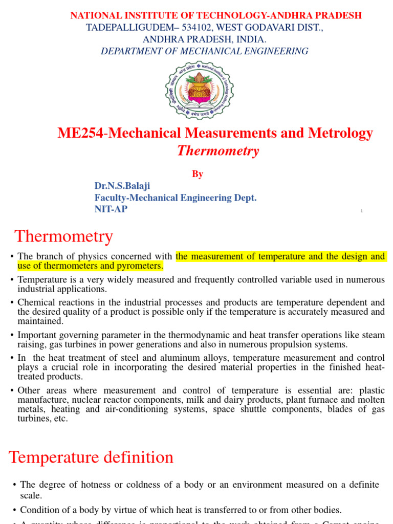 Module-iv-Temeprature Measurement | PDF | Electrical Resistance And ...