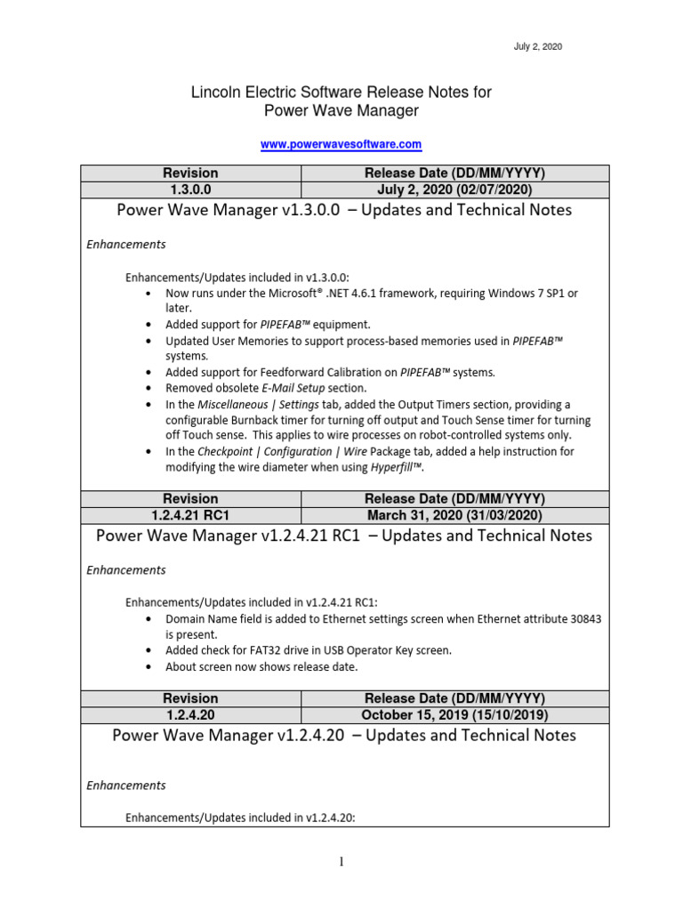 Power Wave Manager - Release Notes | PDF | Wi Fi | Bluetooth
