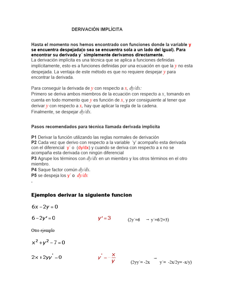 Derivación Implícita y Rectas Tangentes | PDF | Pendiente | Línea ...