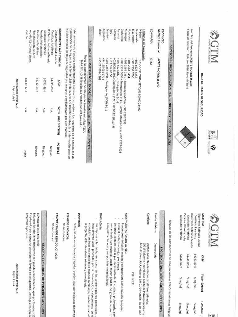 Aceite Motor 15w40 Pdf