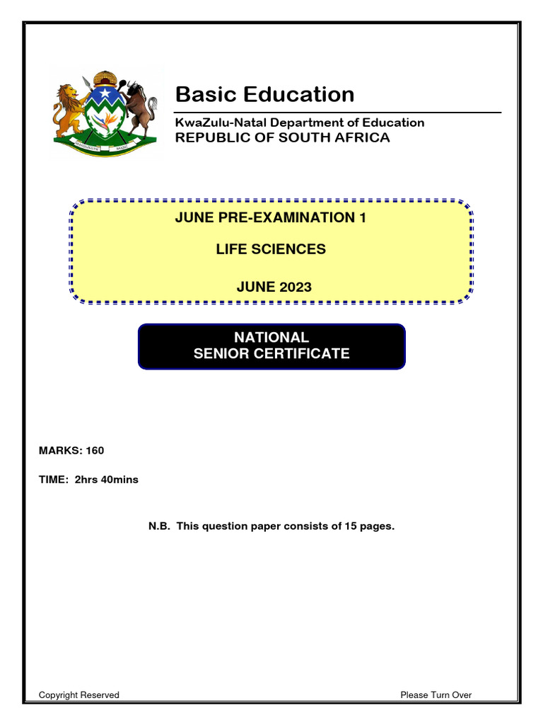 Life Sciences June Pre Exam 2023 | PDF | Meiosis | Ploidy