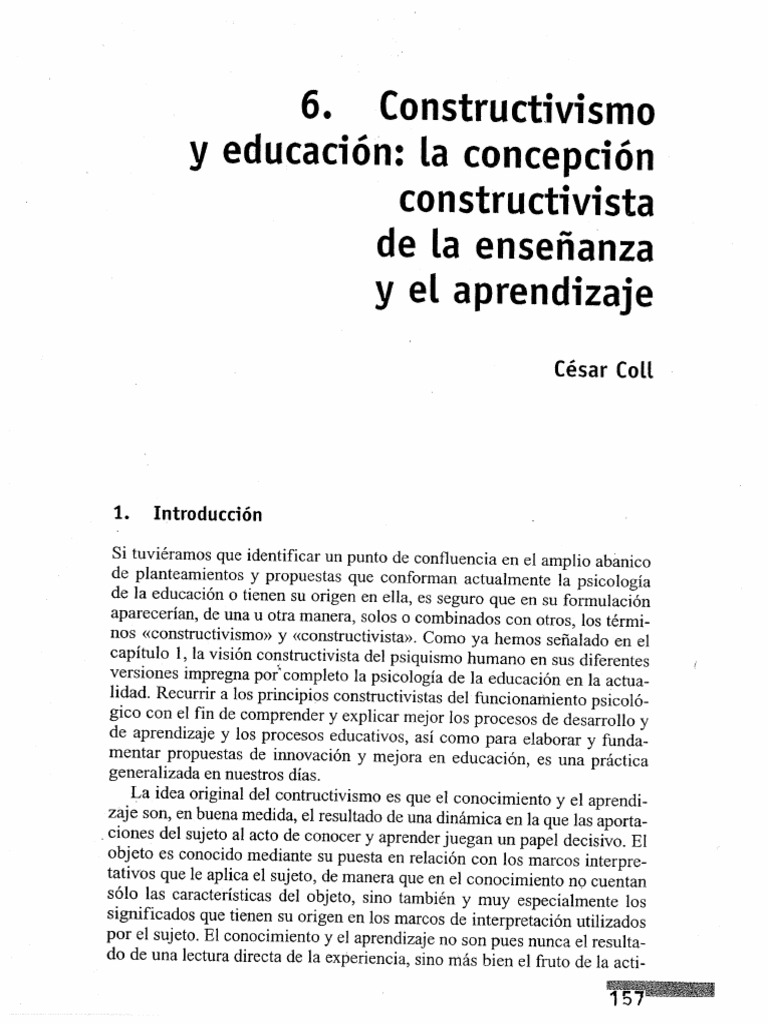 Constructivismo y Educación | PDF