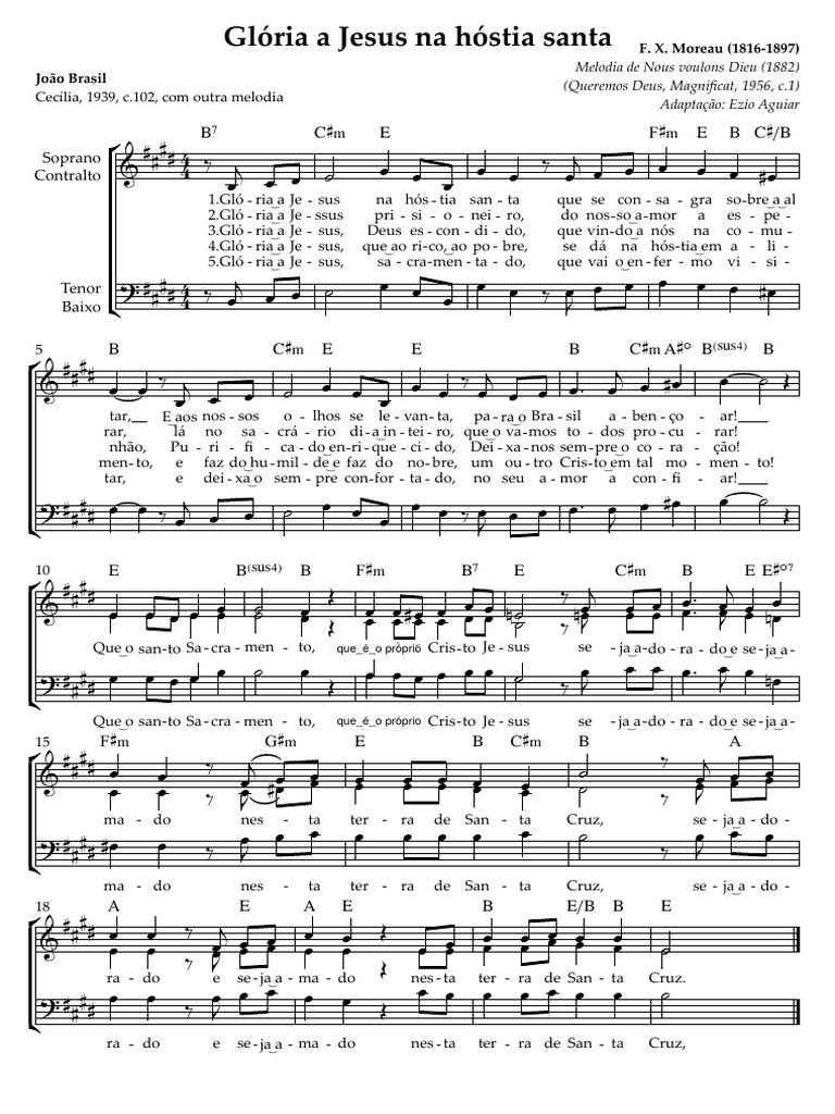 Glória a Jesus na hóstia santa - Partitura inteira | PDF