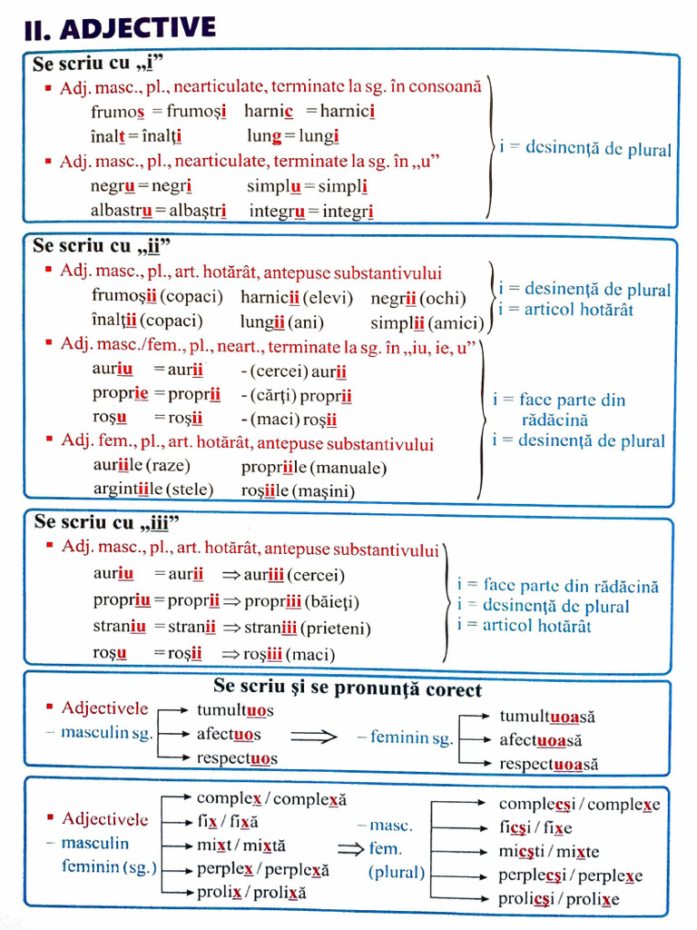 Sa Scriem Corect - Adjective | PDF