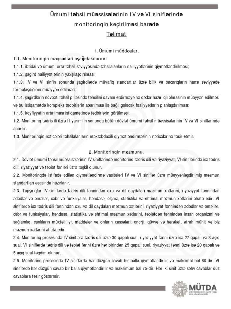 Monitorinq Ümumi Təlimat | PDF