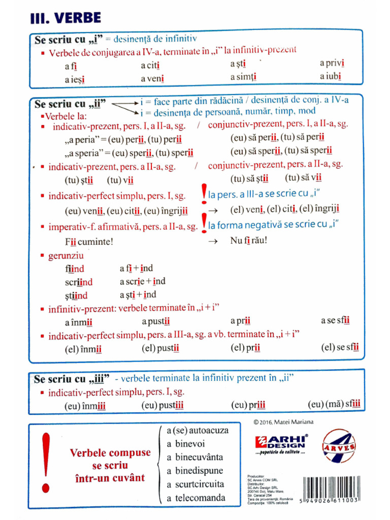 Sa Scriem Corect - Verbe | PDF