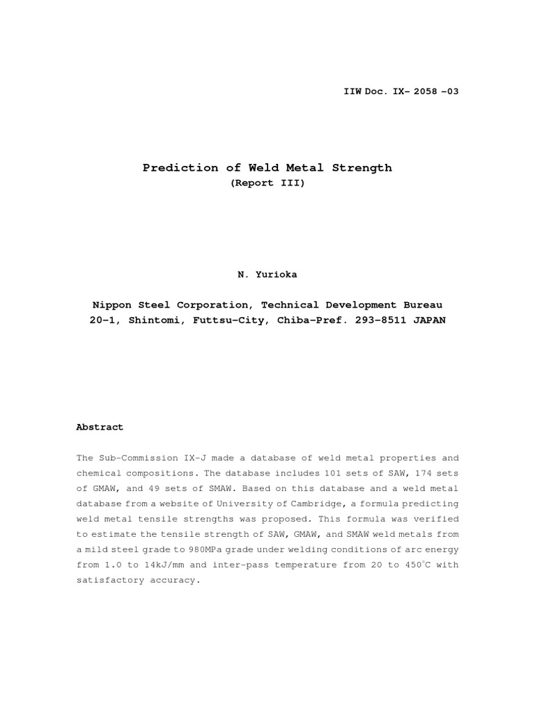Iiw - Ix-2058-03 | PDF | Construction | Welding