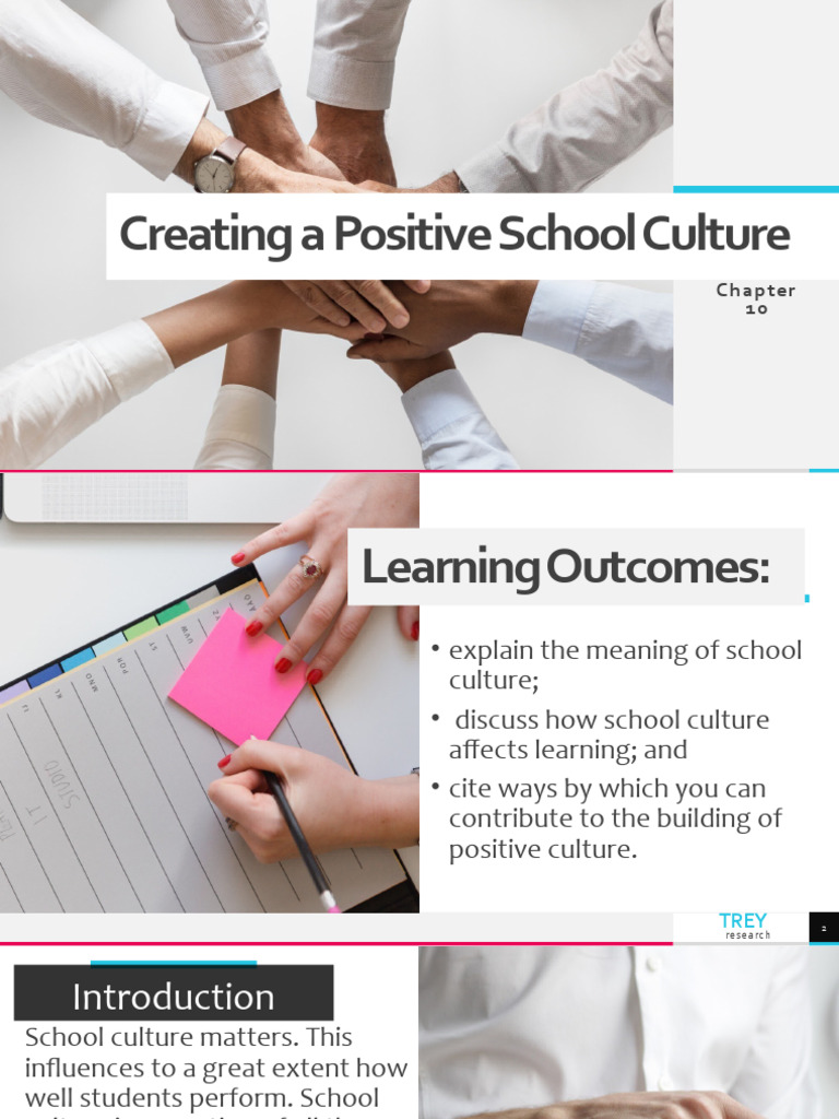 Creating A Positive School Culture | PDF | Teachers | Learning
