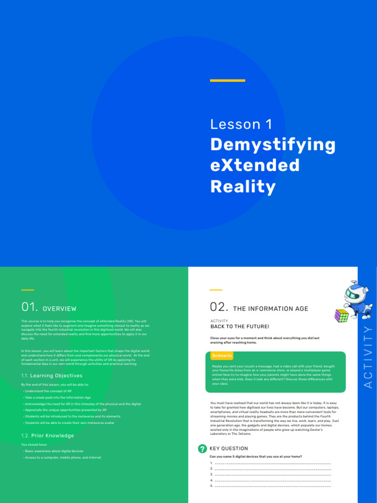 ARVR Student Handbook Level1 (2) Compressed Organized | PDF | Augmented Reality | Virtual World