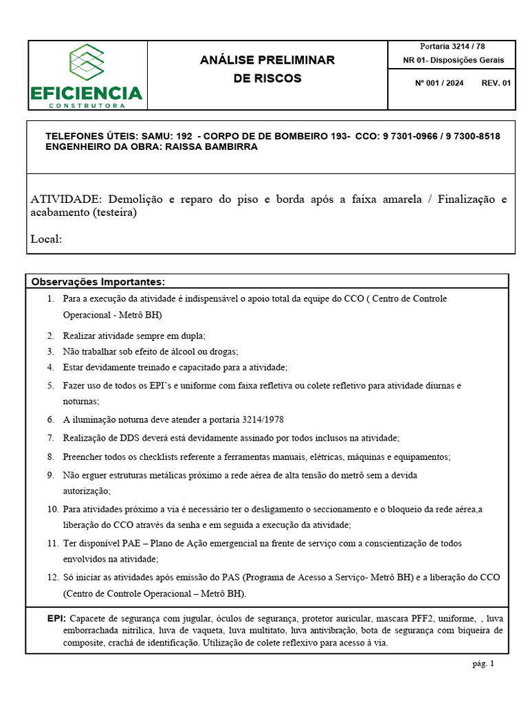 Demolição e Reparo Do Piso e Borda Após A Faixa Amarela Finalização e ...