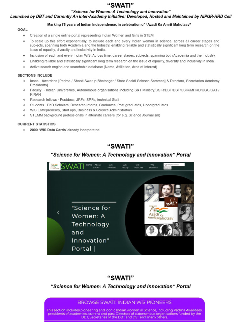 Annexure-1 - About SWATI | PDF | World Wide Web | Internet & Web