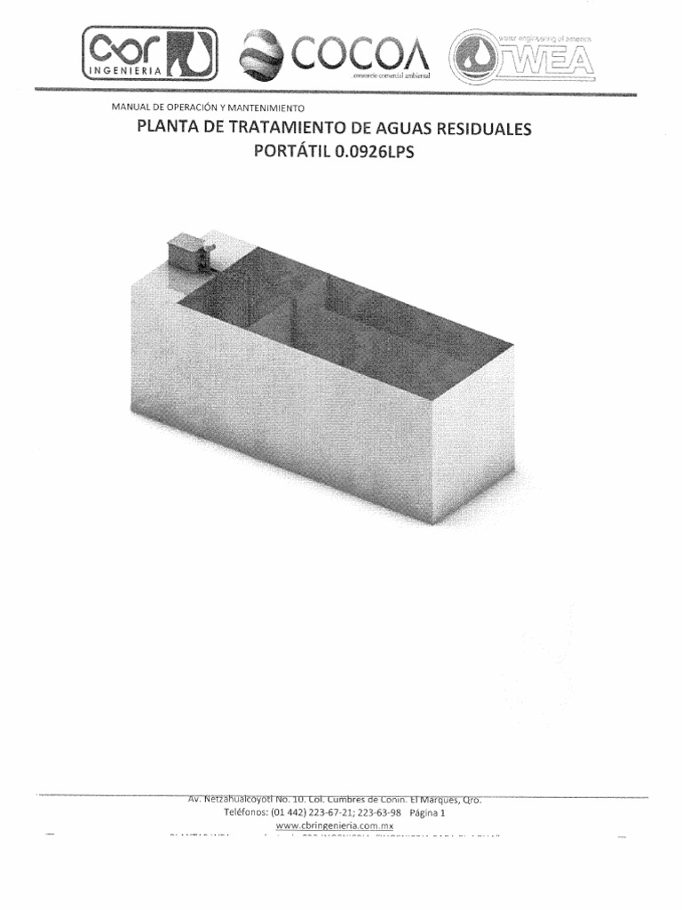 Manual de Planta Tratadora de Aguas Residuales de Sistera Aerobio | PDF