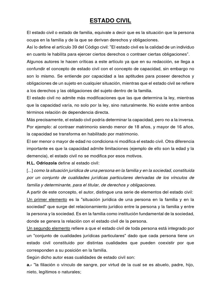 Estado Civil | PDF | Familia | Estado (política)