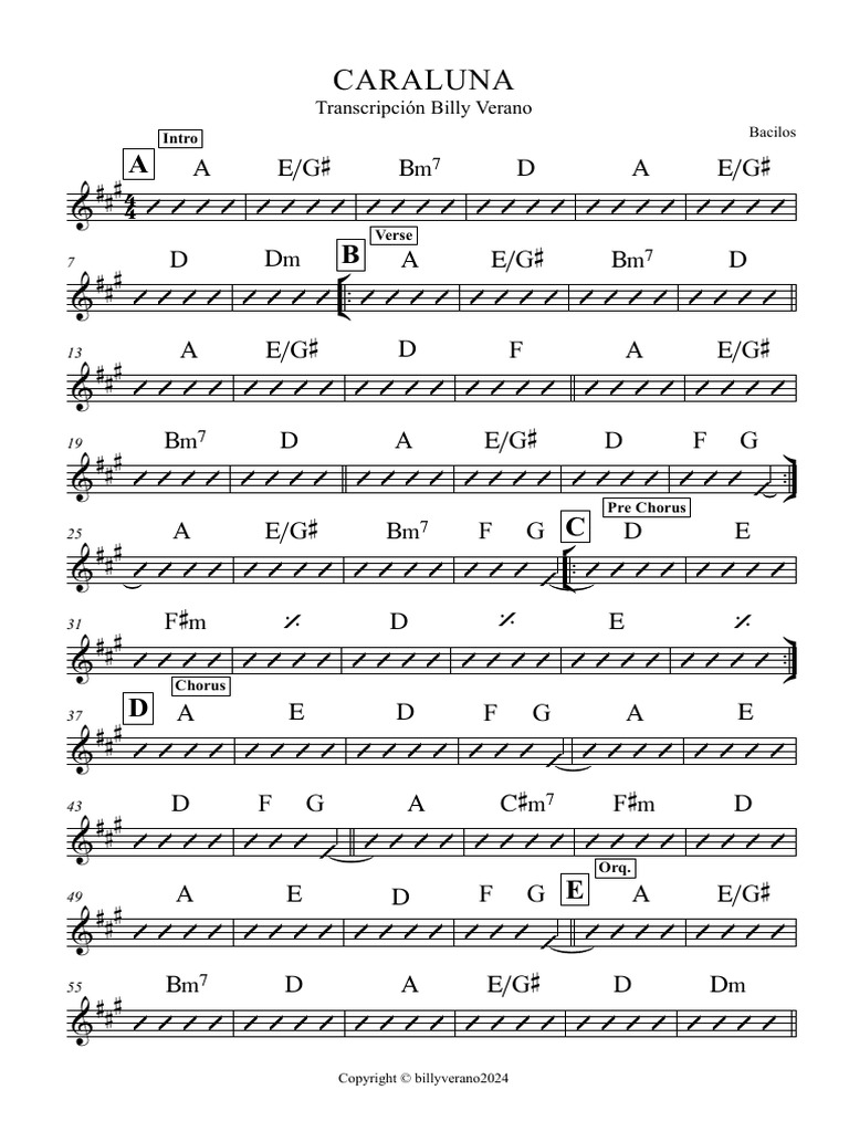 CARALUNA - Partitura Completa | PDF
